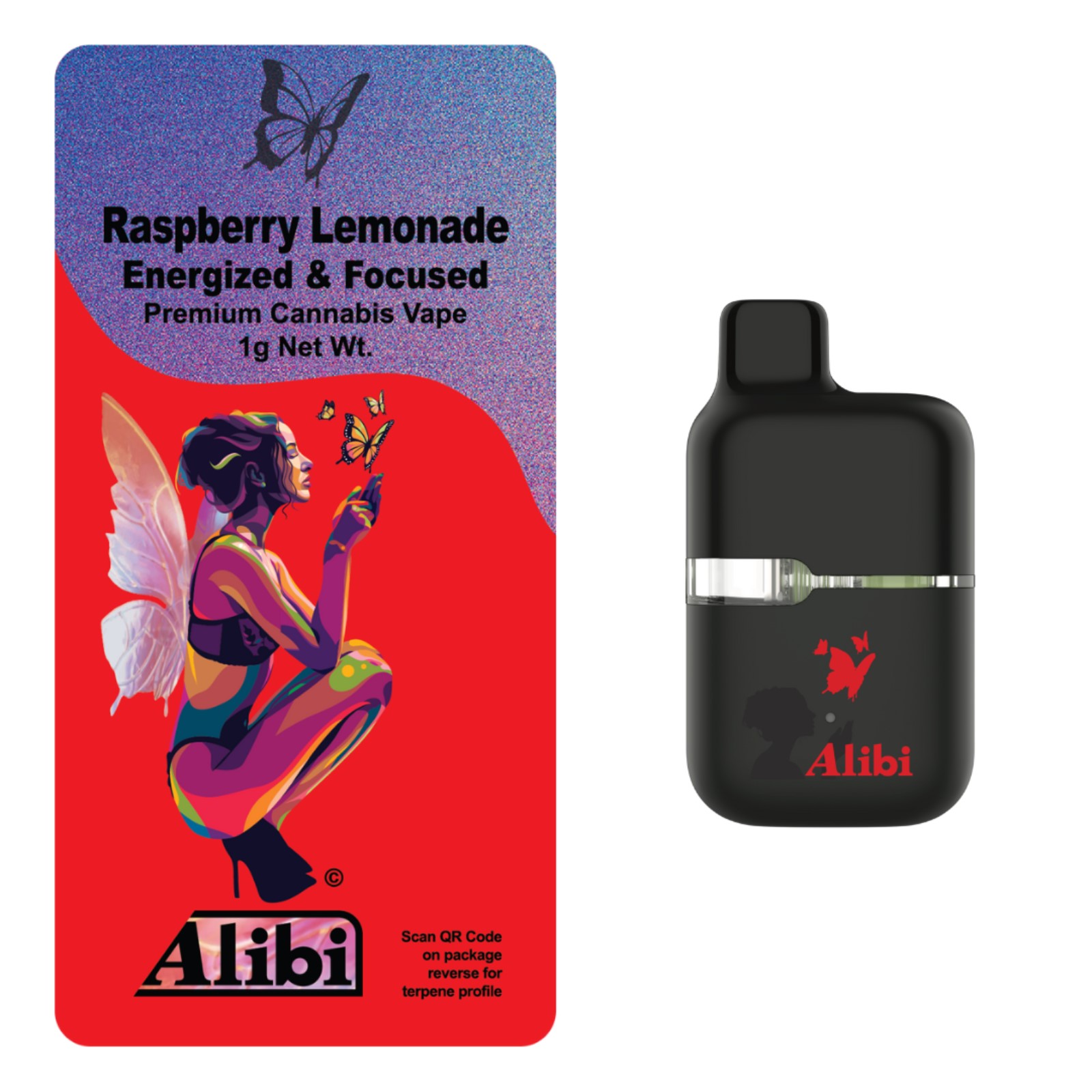 Alibi Raspberry Lemonade All-In-One Vapes (Hybrid) 86.4% {1g ...