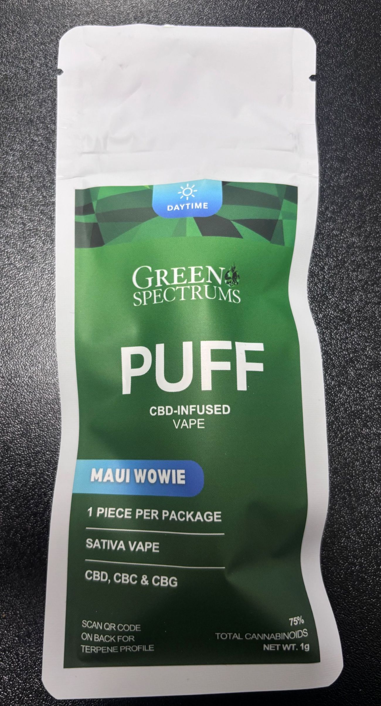 Green Spectrums Maui Wowie CBD Infused | 75% Total Cannabinoids All-In ...