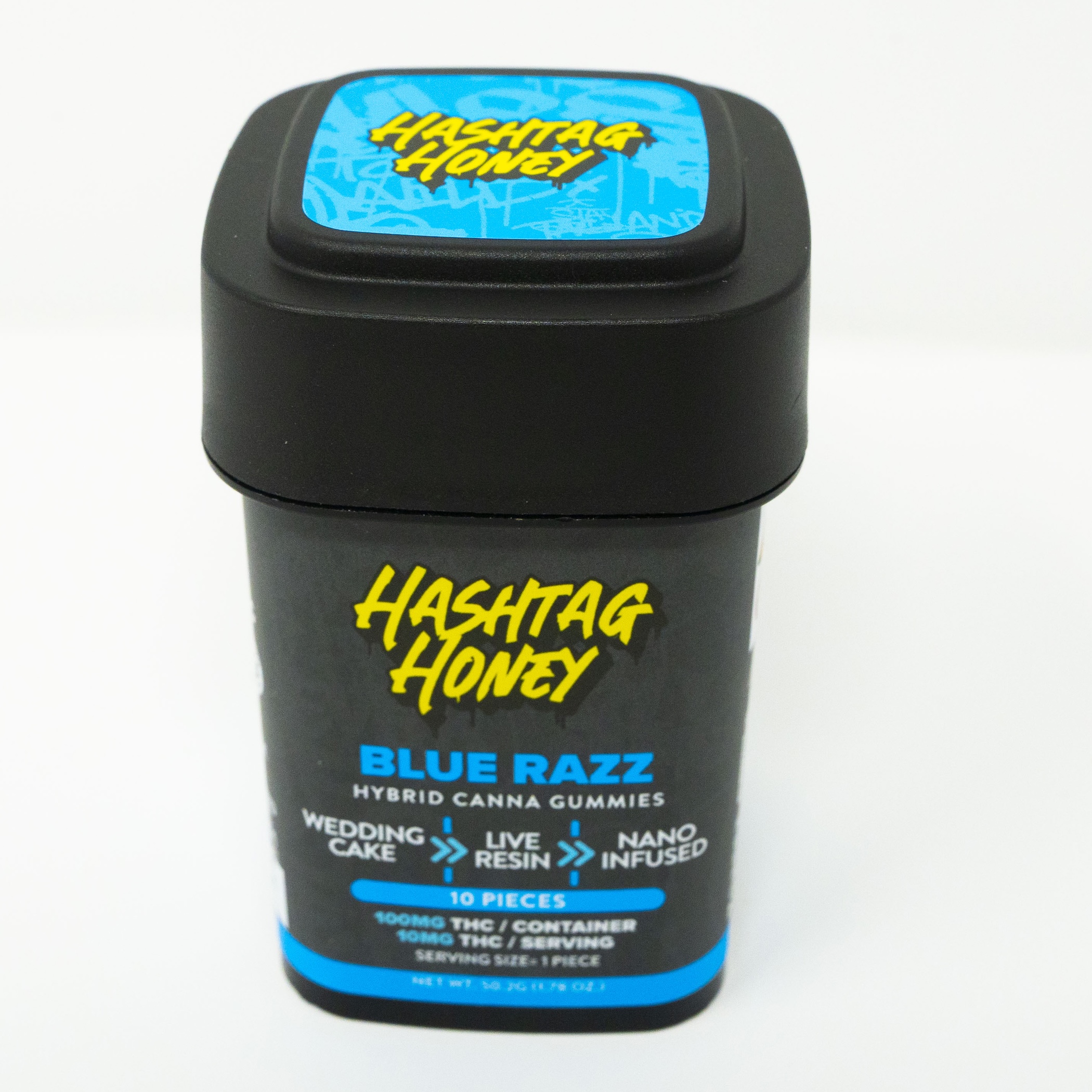 Hashtag Honey Blue Razz Live Resin Gummies 10-pack (Hybrid) {100mg ...