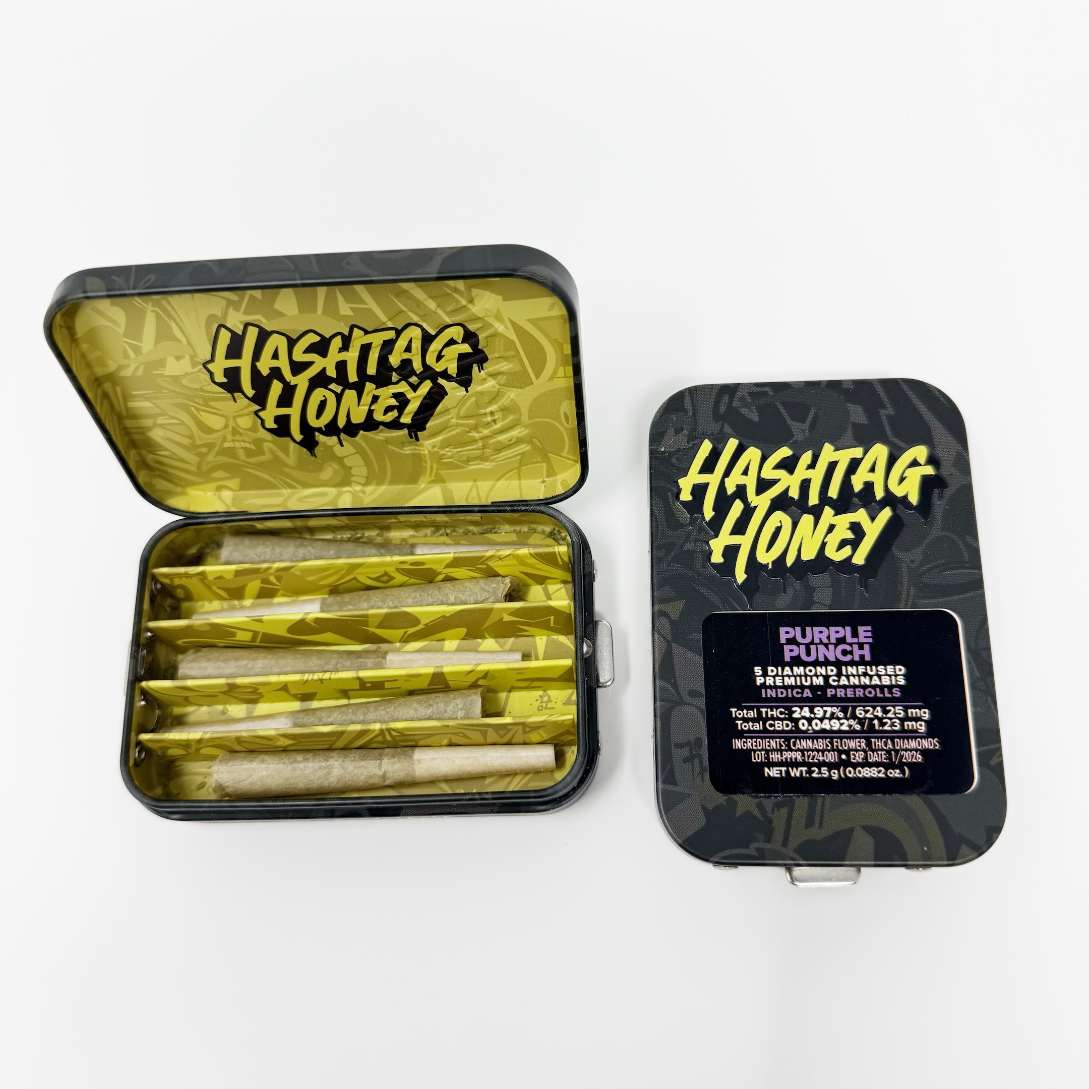 Hashtag Honey Purple Punch Diamond Infused Pre-Rolls 5-pack (Indica) 25 ...